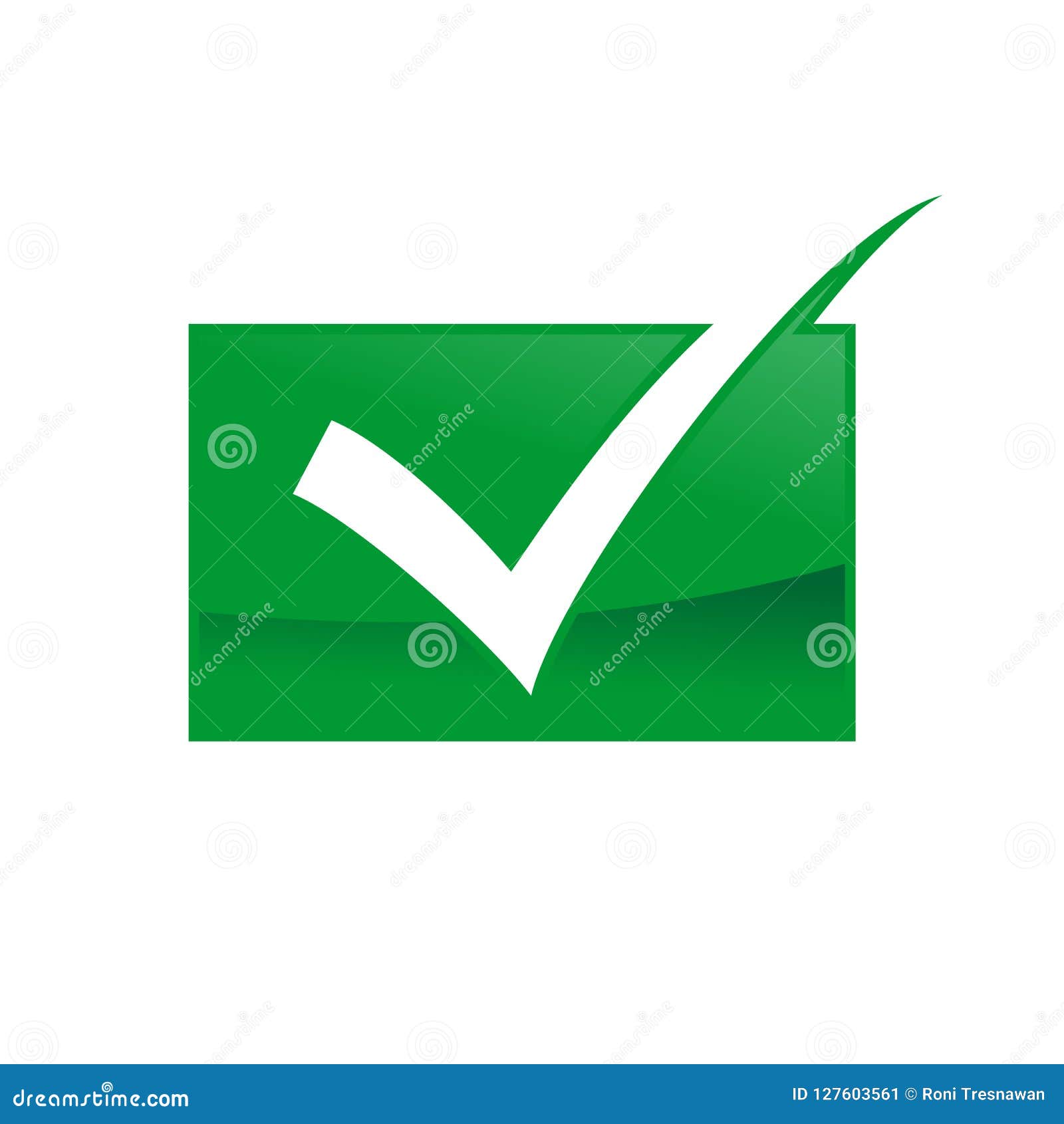 Quality Green Checked Box Approved Symbol Design Stock Vector ...