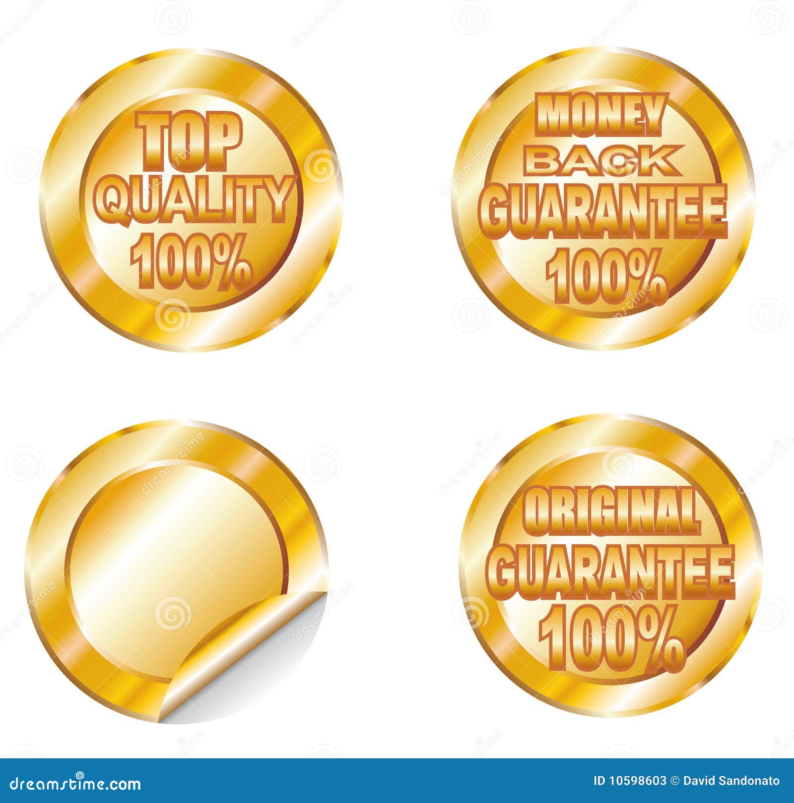 Quality and Guarantee Golden Labels Stock Vector - Illustration of ...
