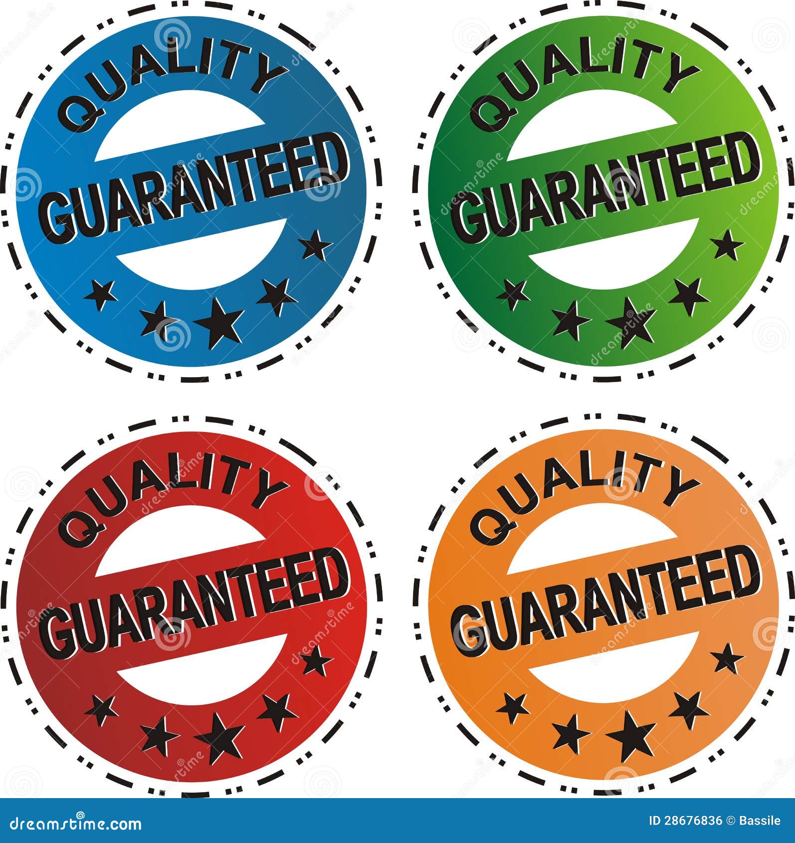 Quality Guaranteed Set stock vector. Illustration of guaranteed - 28676836