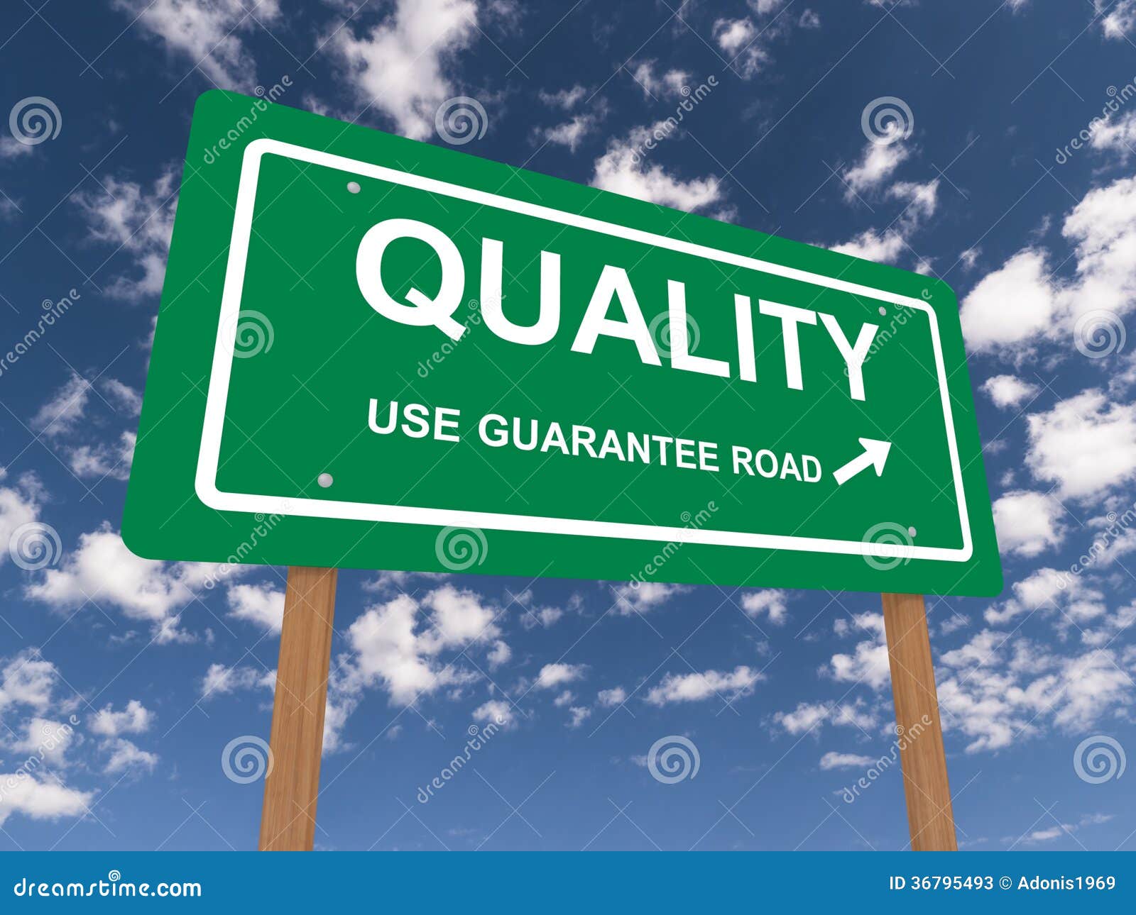 Quality guaranteed sign stock image. Image of business - 36795493