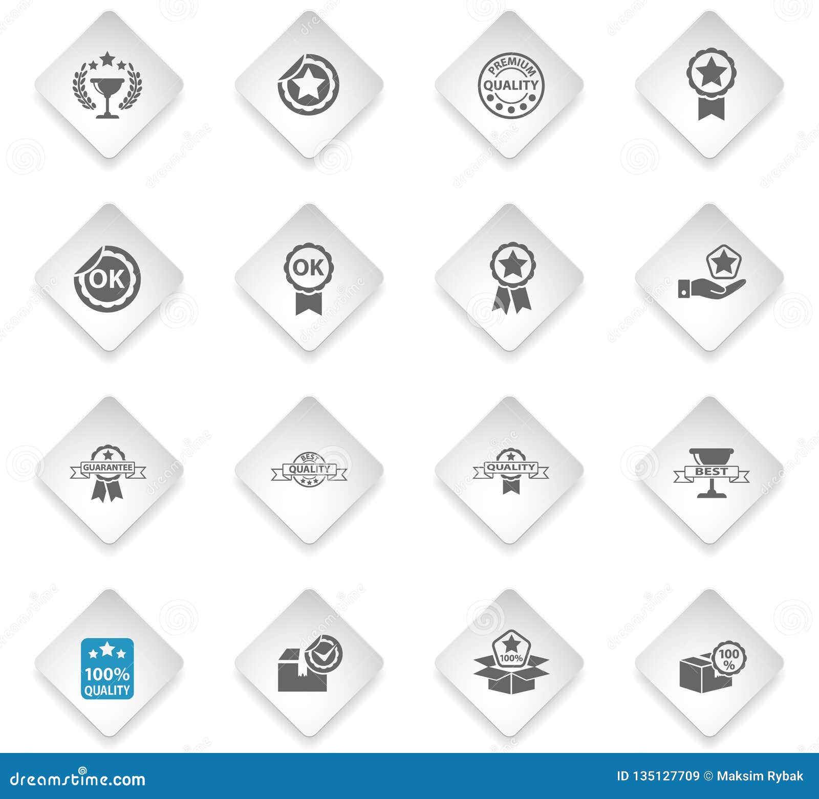 Quality icon set stock vector. Illustration of business - 135127709