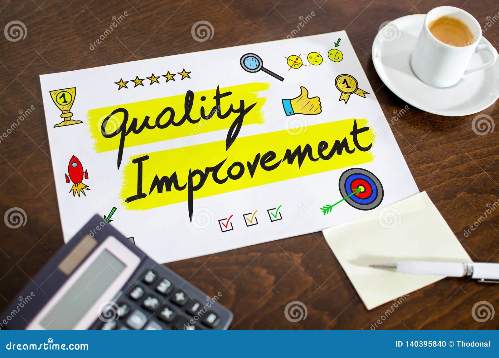 Quality Improvement Concept on a Paper Stock Photo - Image of marketing ...