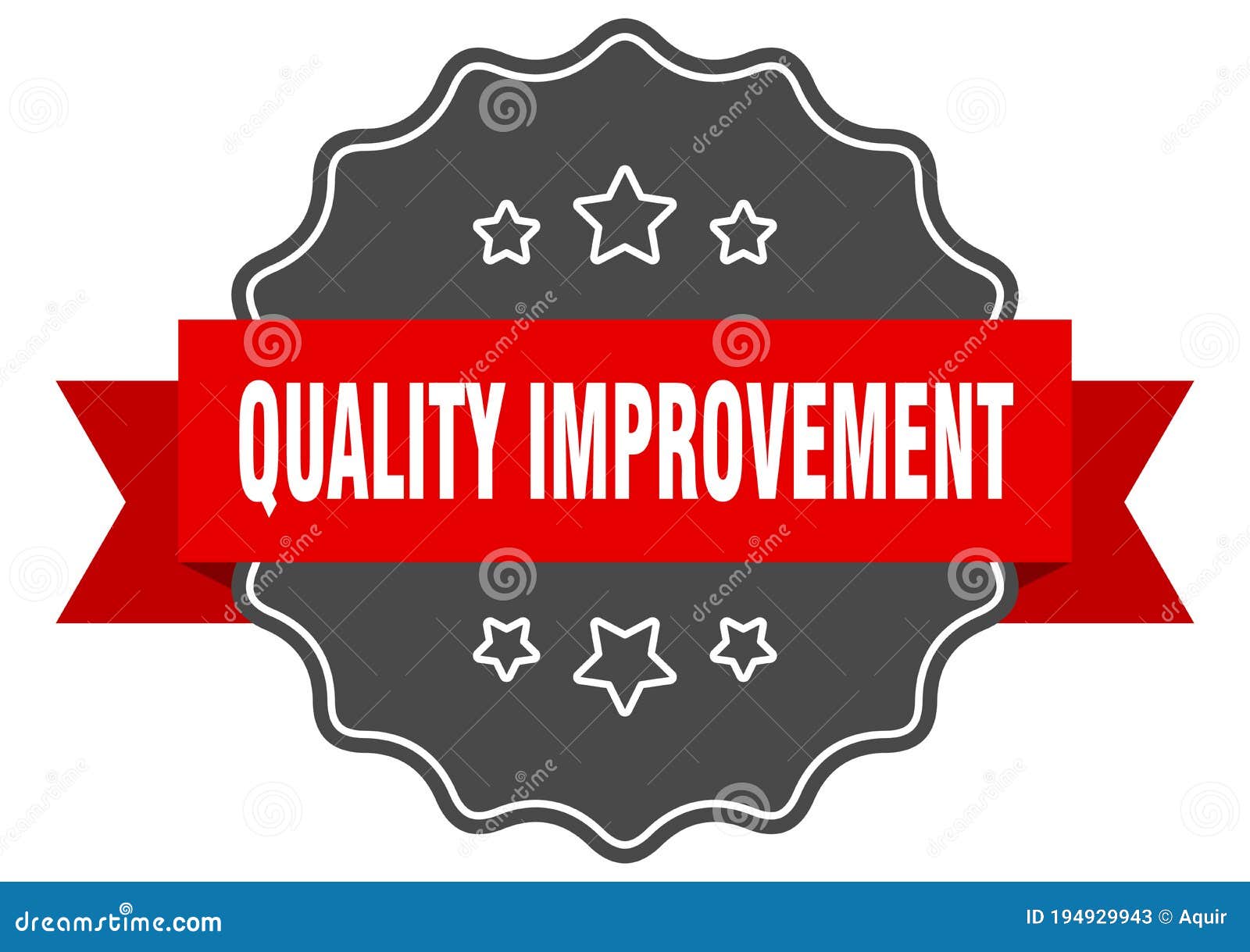 Quality improvement label stock vector. Illustration of black - 194929943