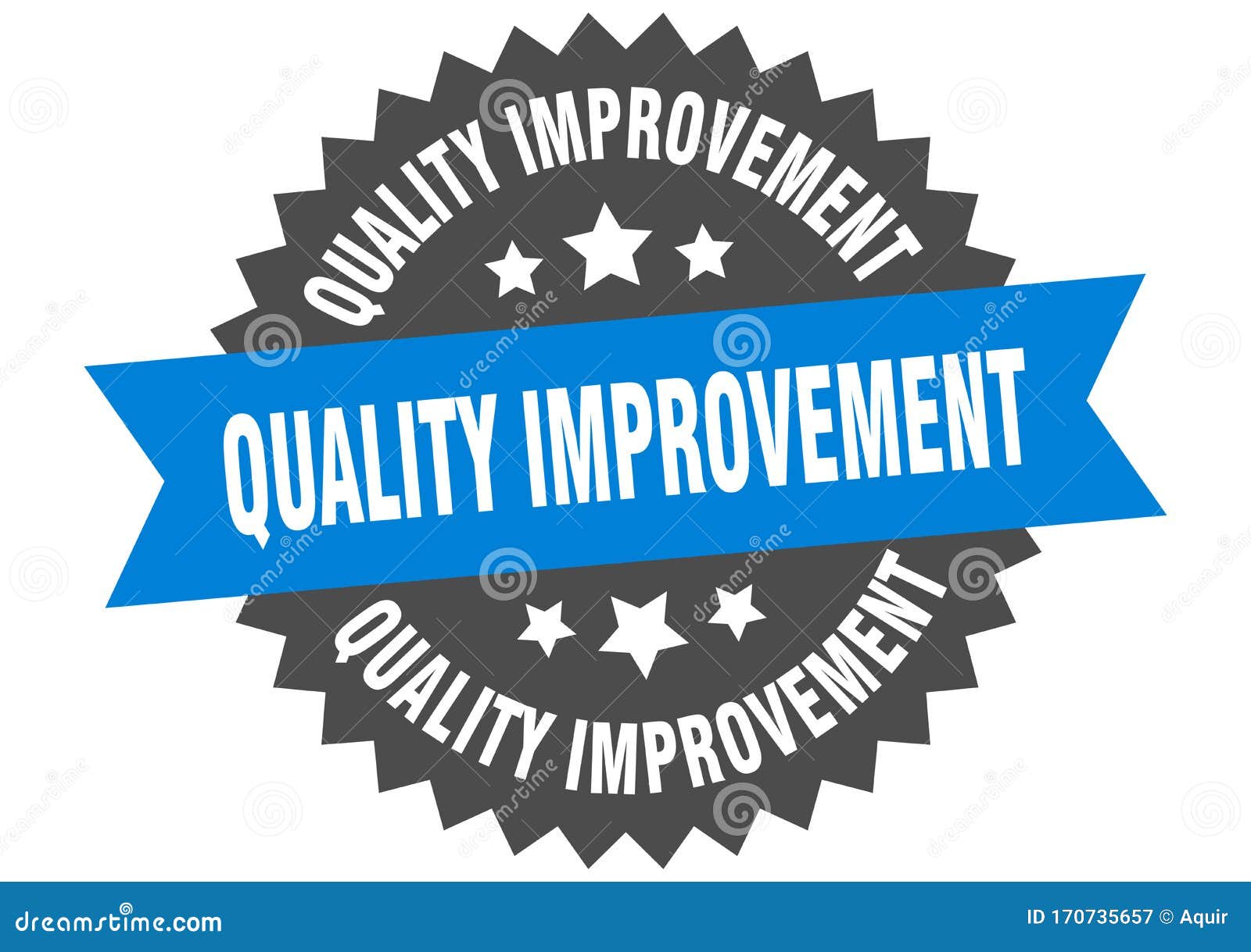 Quality Improvement Sign. Quality Improvement Circular Band Label ...