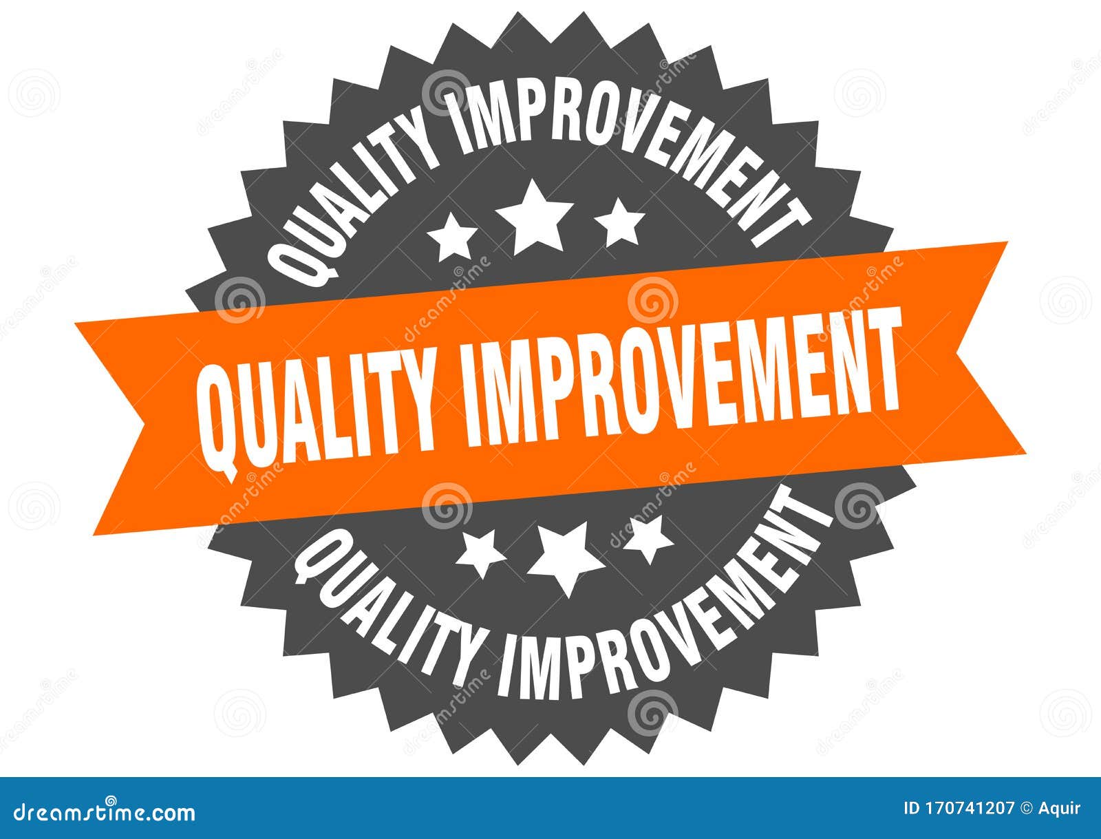 Quality Improvement Sign. Quality Improvement Circular Band Label ...