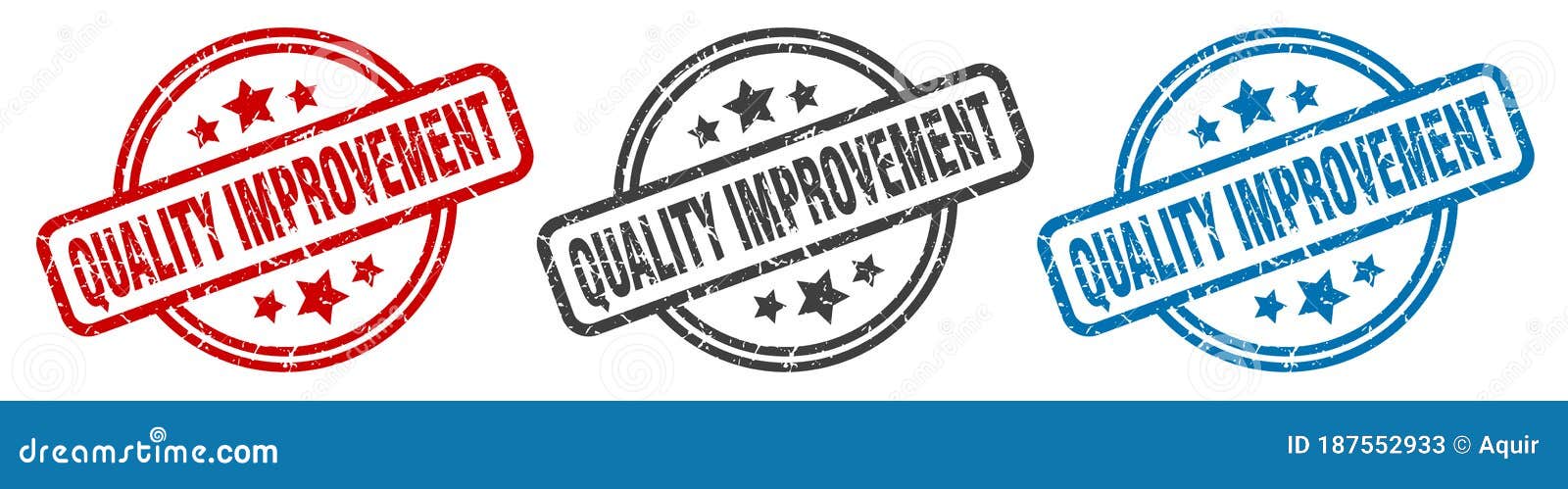 Quality Improvement Stamp. Quality Improvement Round Isolated Sign ...