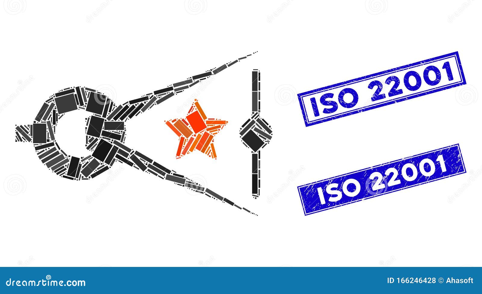 Quality Inspection Mosaic and Scratched Rectangle ISO 22001 Watermarks ...