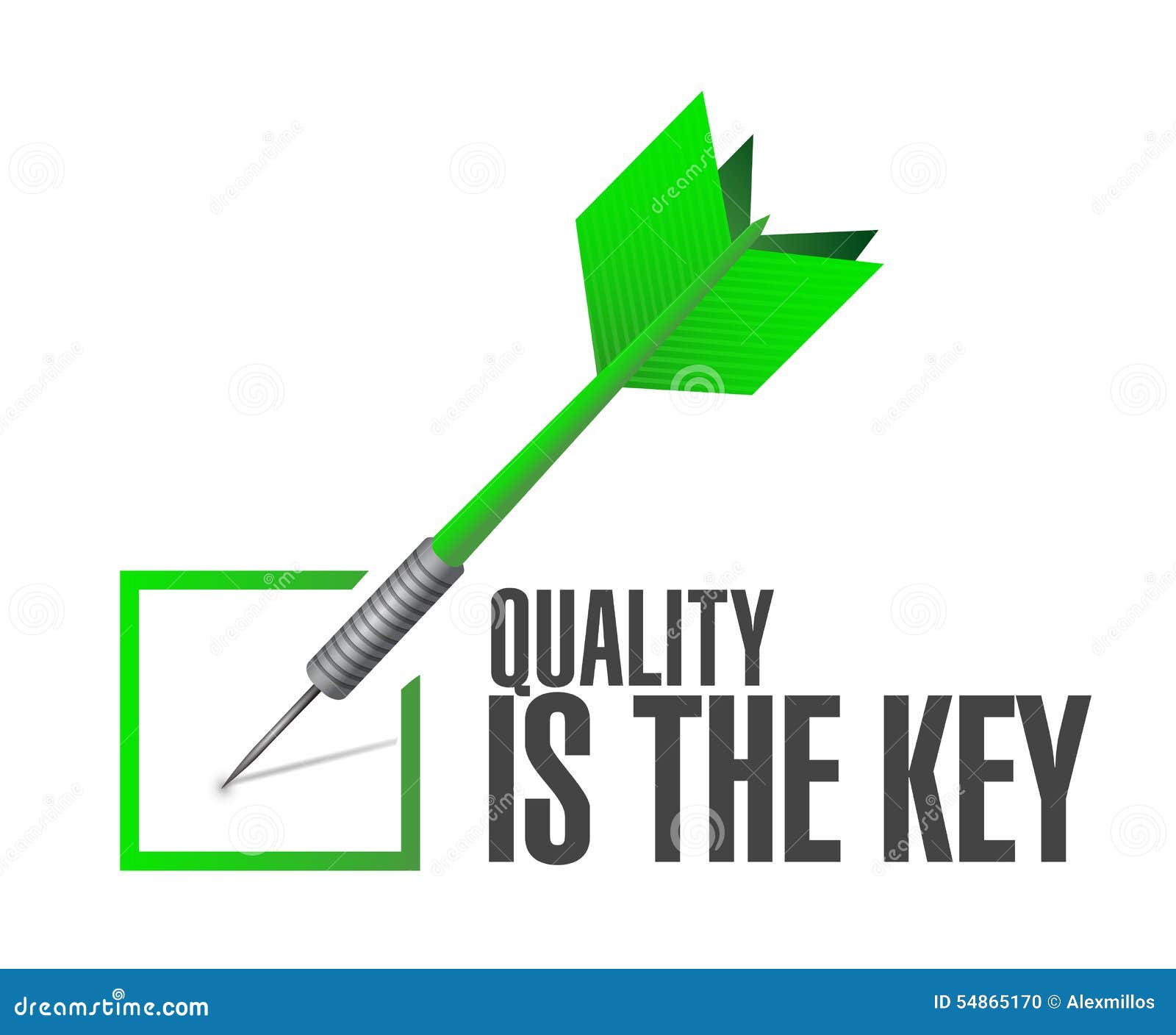 Quality is the Key Check Dart Sign Concept Stock Illustration ...