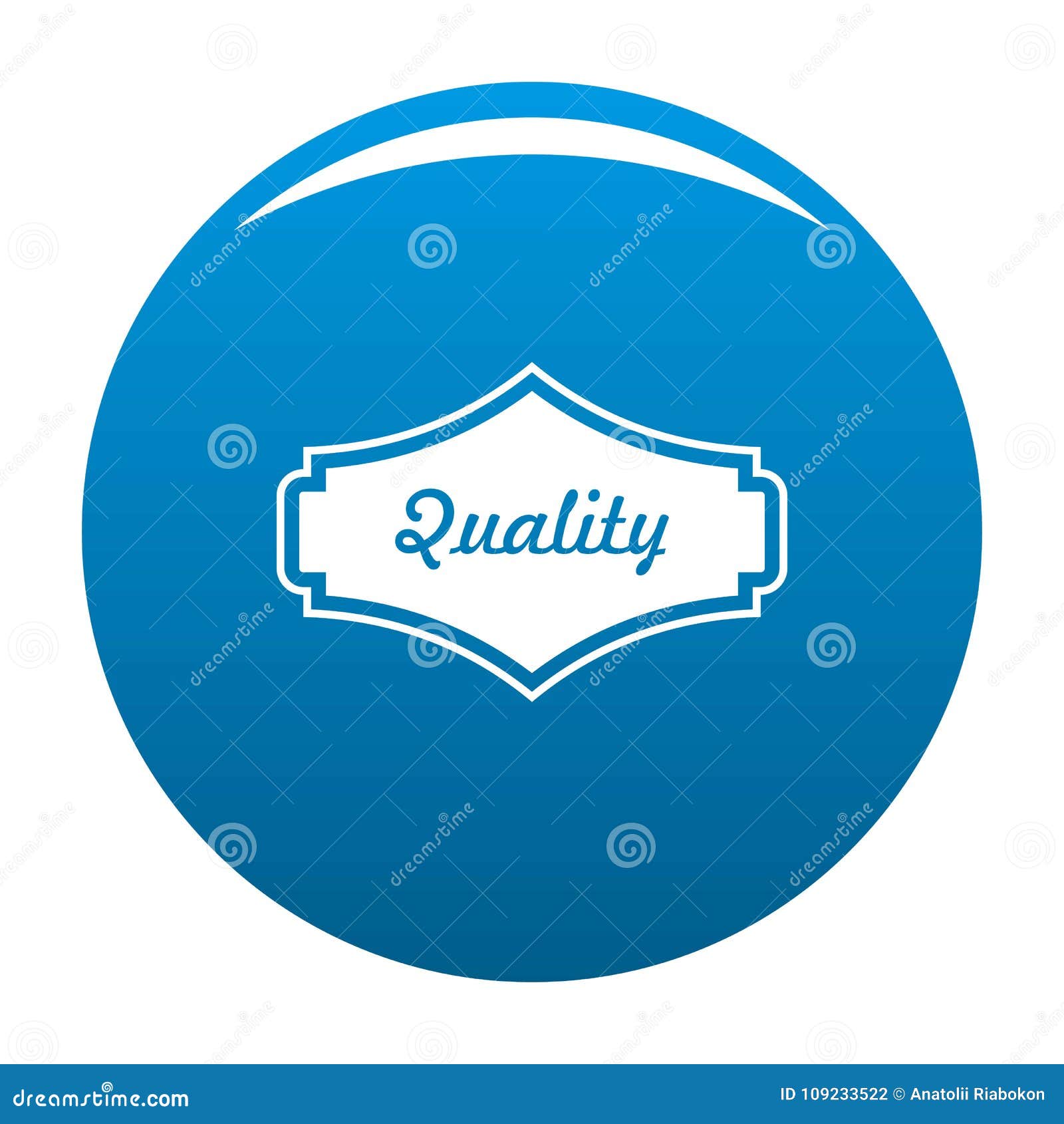 Quality Label Icon Blue Vector Stock Vector - Illustration of vector ...