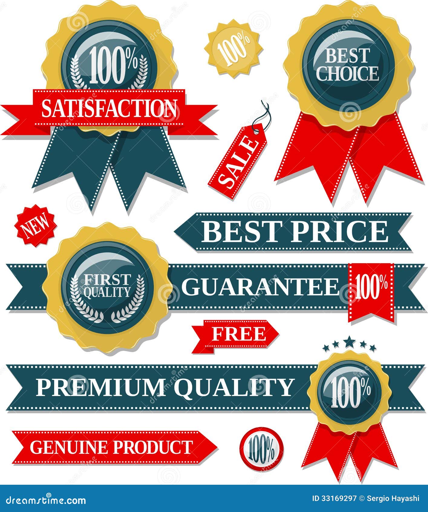 Quality Labels and Seal Ribbons Stock Vector - Illustration of elements ...