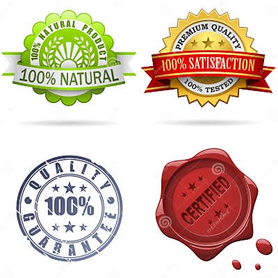 Quality labels and seals stock vector. Illustration of packaging - 13399936