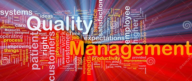 Quality Management Background Concept Glowing Stock Illustration ...