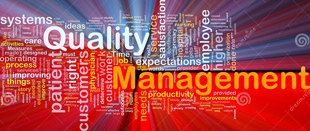 Quality Management Background Concept Glowing Stock Illustration ...