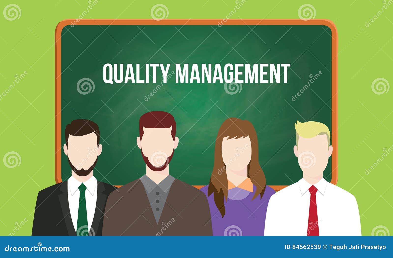 Quality Management Concept in a Team Illustration with Text Written on ...