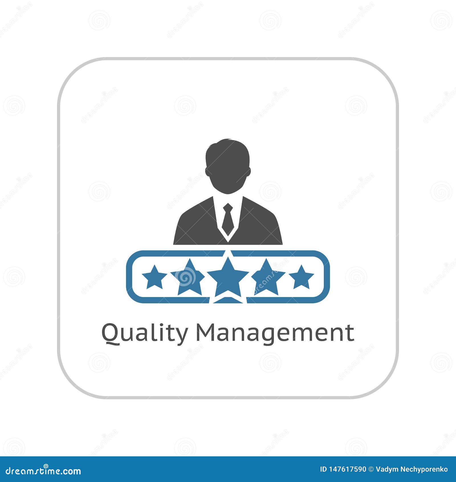 Quality Management Icon. Flat Design Stock Illustration - Illustration ...