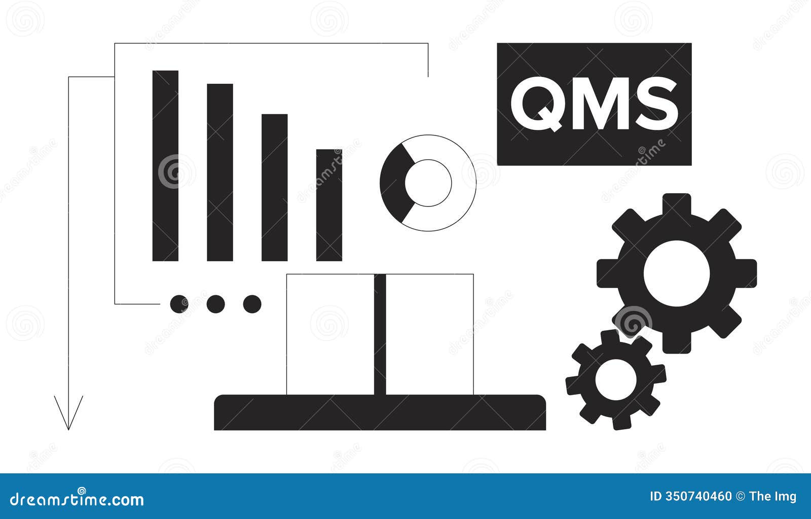 Quality Management System with Data Visualization Black and White 2D ...