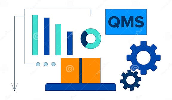 Quality Management System with Data Visualization 2D Illustration ...