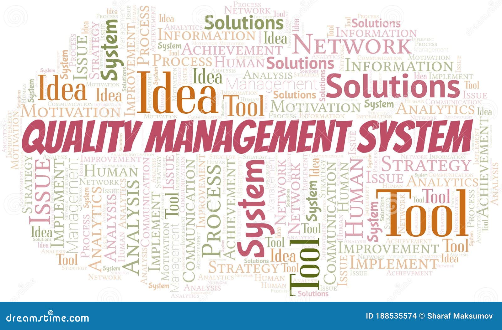 Quality Management System Typography Vector Word Cloud. Stock Vector ...