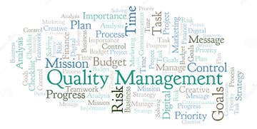 Quality Management Word Cloud, Made with Text only. Stock Illustration ...