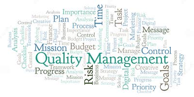 Quality Management Word Cloud, Made with Text only. Stock Illustration ...