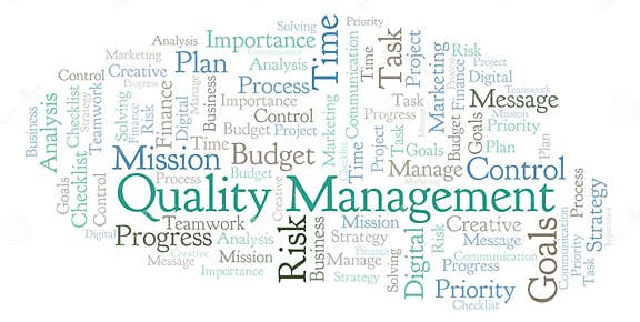Quality Management Word Cloud, Made with Text only. Stock Illustration ...