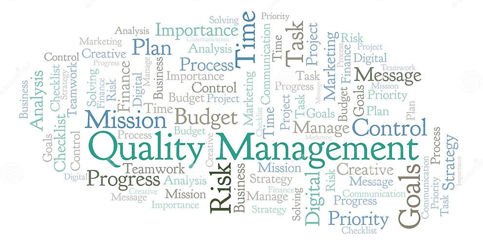 Quality Management Word Cloud, Made with Text only. Stock Illustration ...