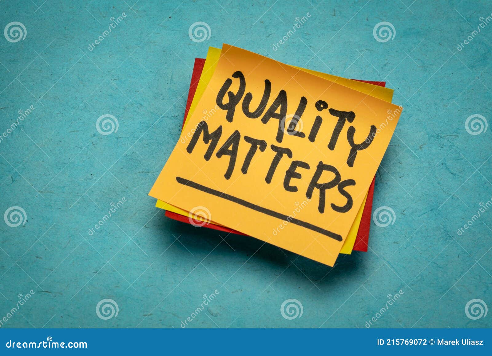 Quality Matters Reminder Note Stock Photo - Image of personal, concept ...