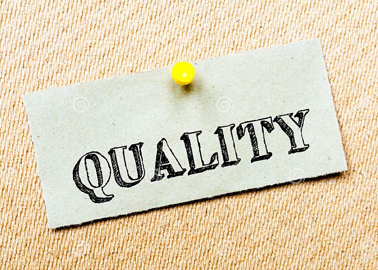 Quality Message. Concept Image Stock Image - Image of yellow, paper ...