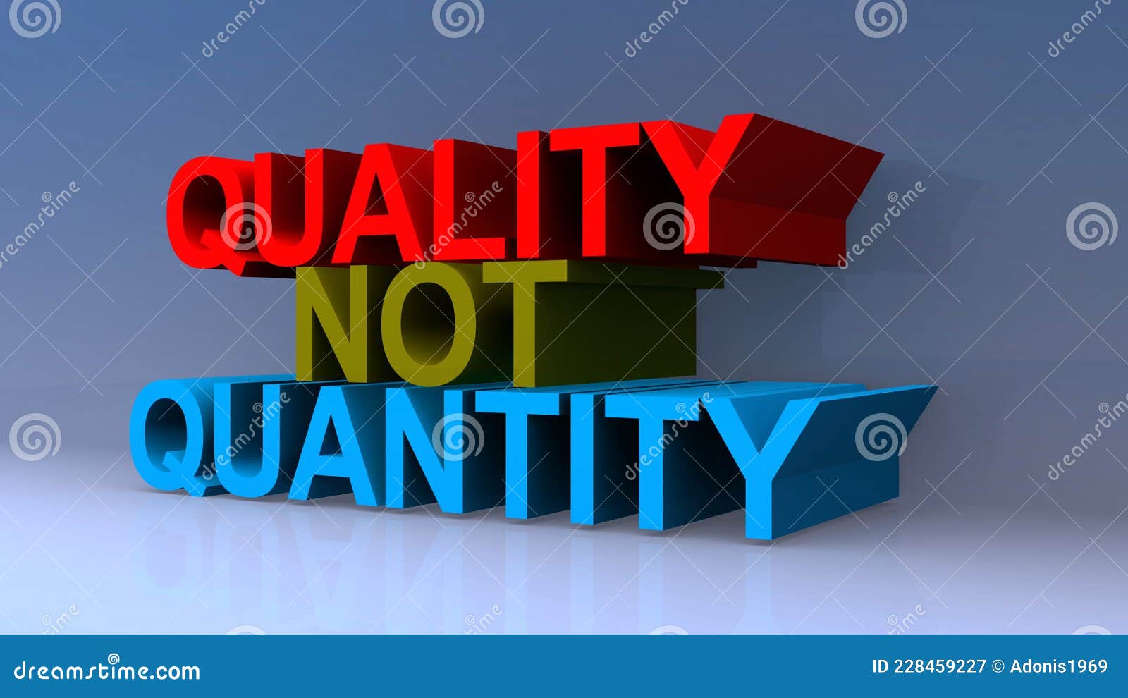 Quality Not Quantity on Blue Stock Illustration - Illustration of ...
