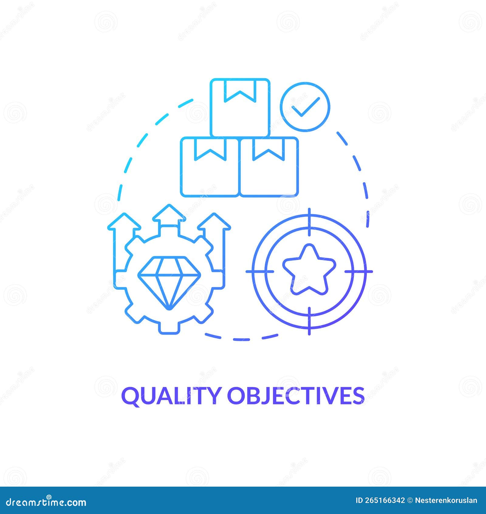 Quality Objectives Blue Gradient Concept Icon Stock Illustration ...