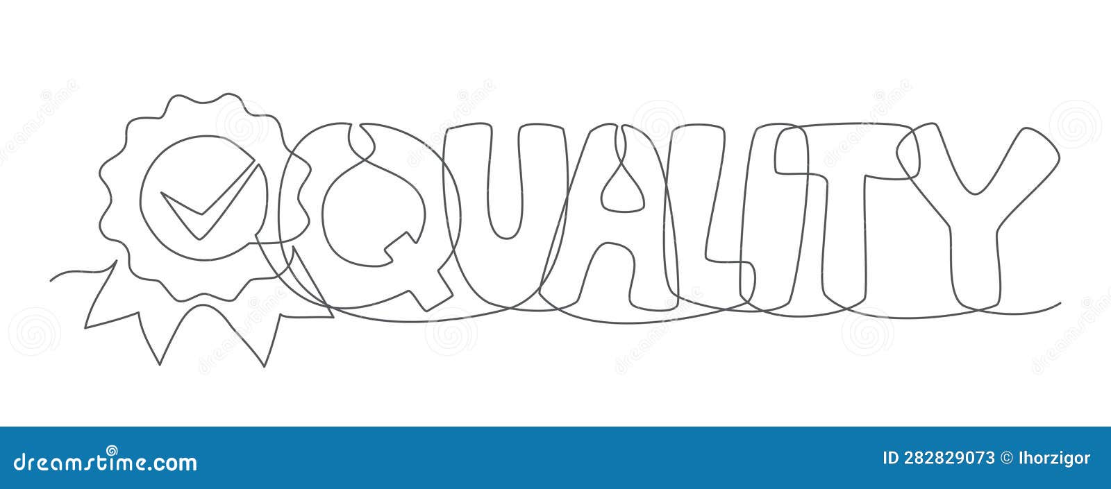 Quality One Line Drawing on White Background Stock Vector ...