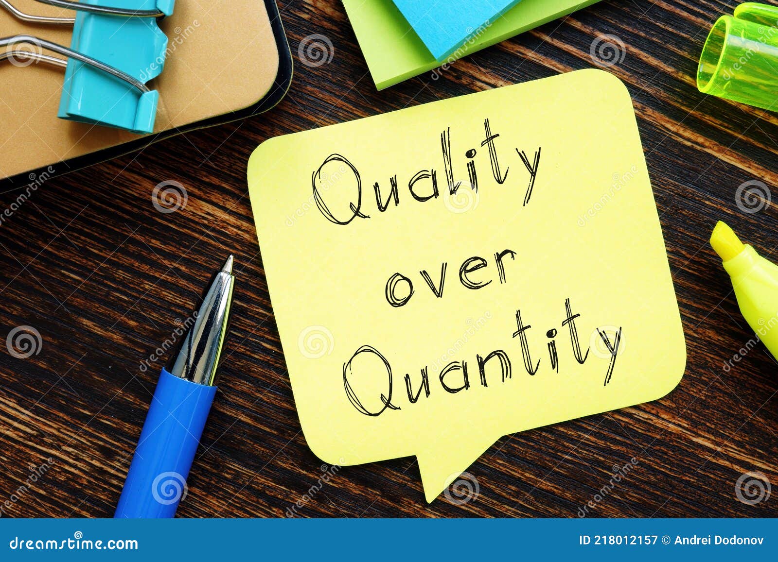 Quality Over Quantity is Shown on the Photo Using the Text Stock Image ...