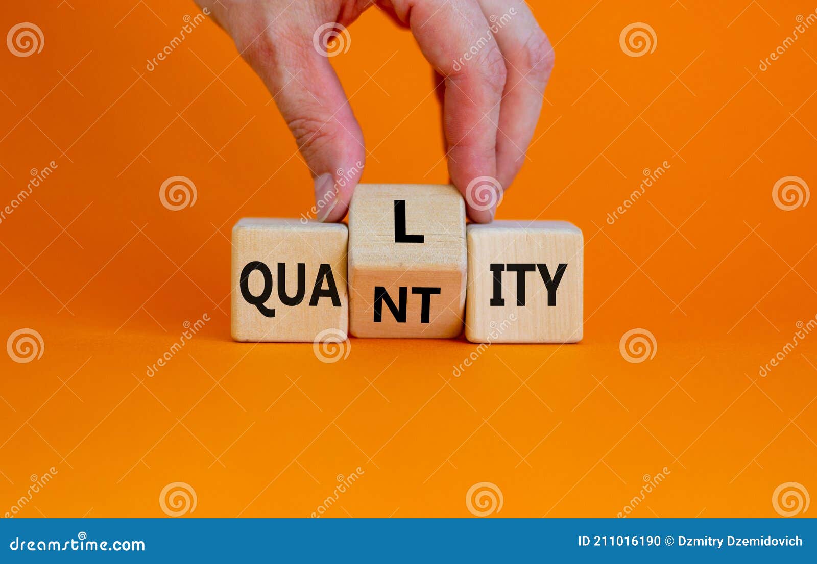 Quality Over Quantity Symbol. Businessman Turns Cubes and Changes the ...