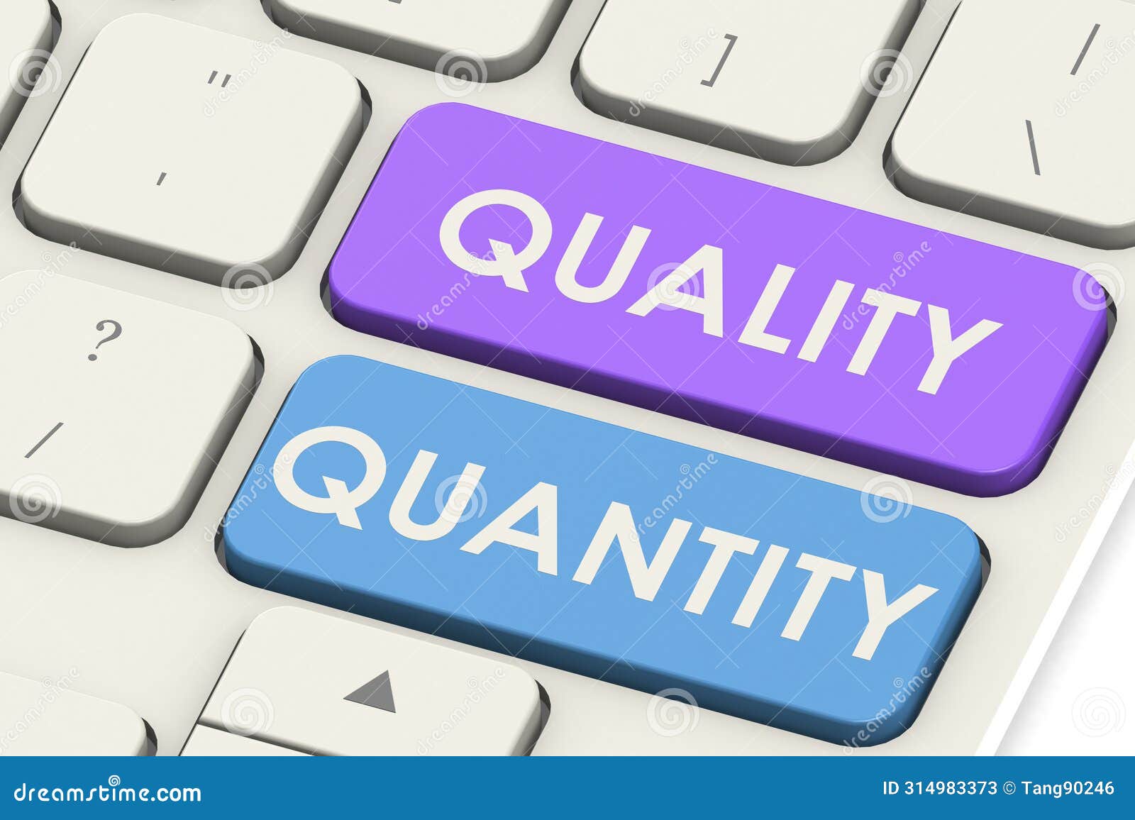 Quality and Quantity Word on White Keyboard Stock Illustration ...