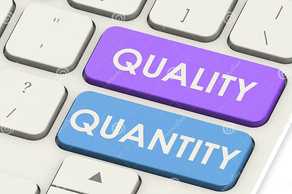 Quality and Quantity Word on White Keyboard Stock Illustration ...