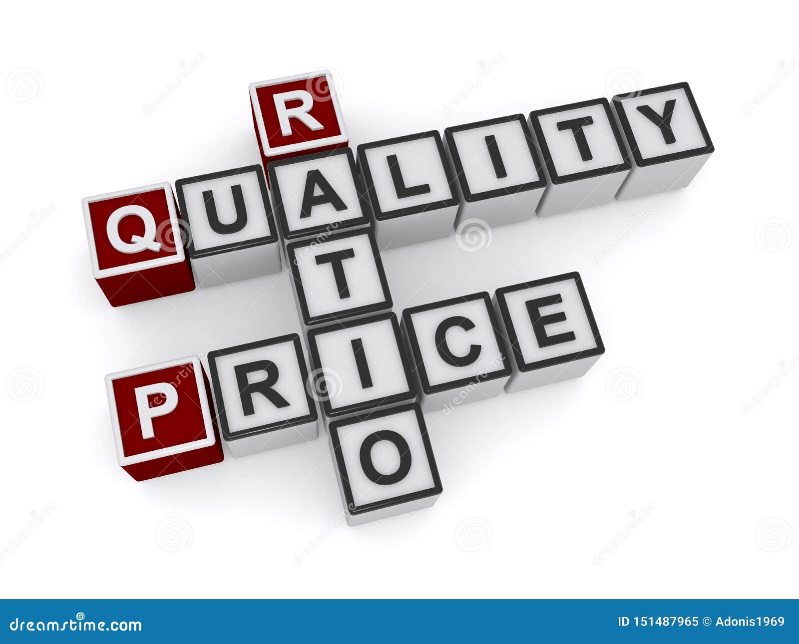 Quality, Ratio, Price Word Block Stock Illustration - Illustration of ...