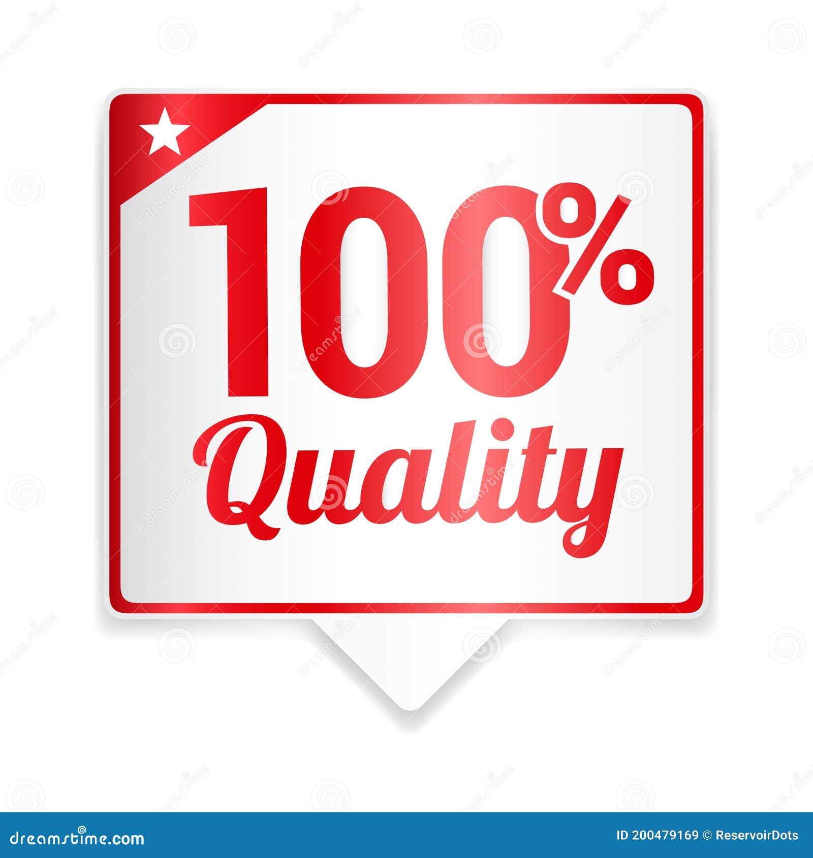 100 Quality Red Tag stock vector. Illustration of symbol - 200479169