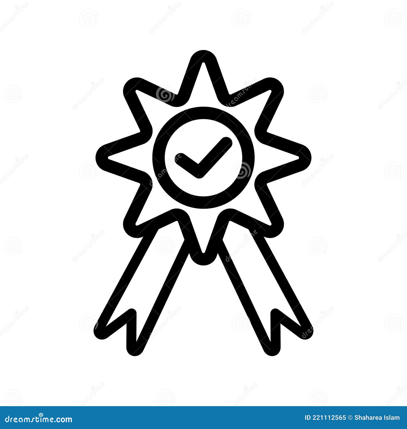 Quality ribbon icon stock vector. Illustration of reward - 221112565