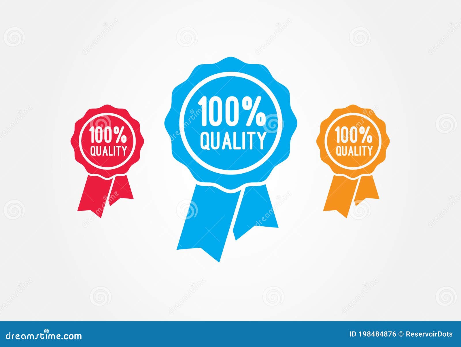 100 Quality Ribbons stock vector. Illustration of round - 198484876