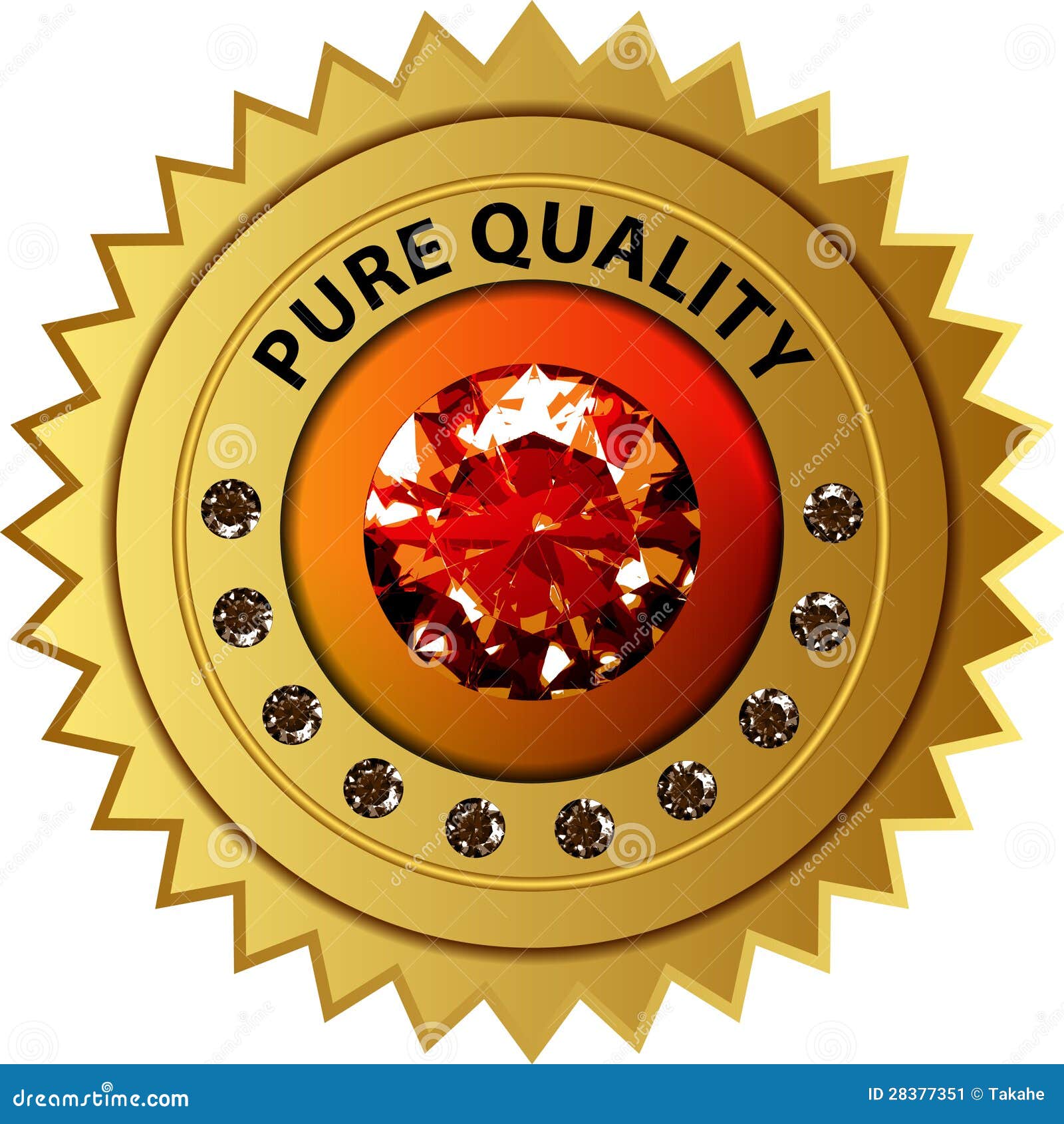 Quality seal with diamonds stock illustration. Illustration of ...