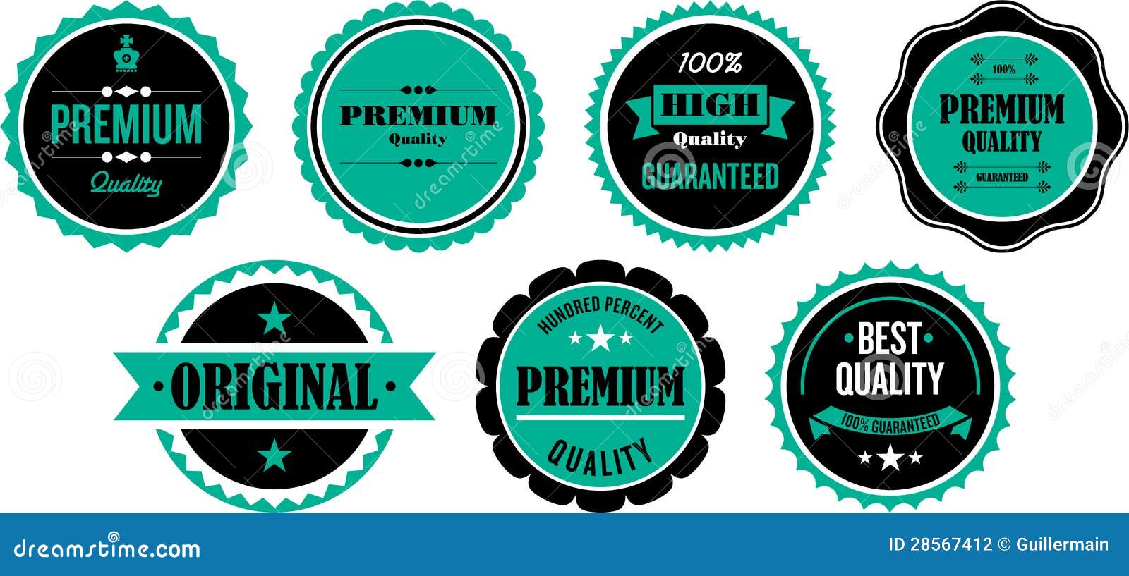 Quality Seals or Stickers stock vector. Illustration of stars - 28567412