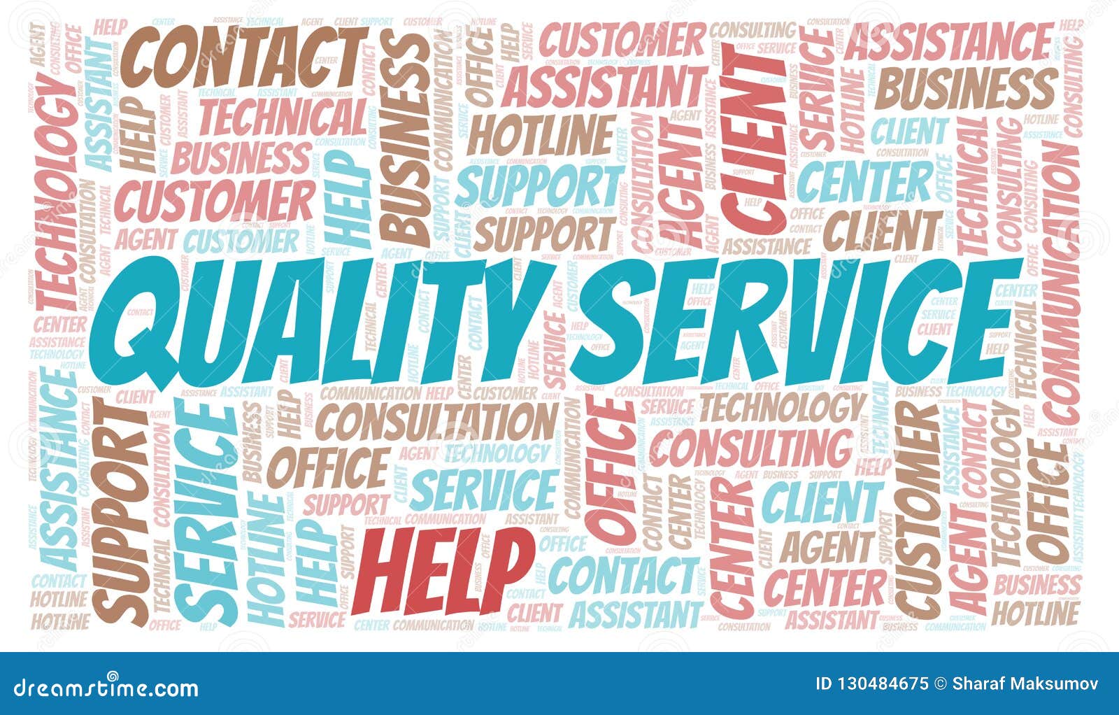 Quality Service Word Cloud. Stock Illustration - Illustration of font ...