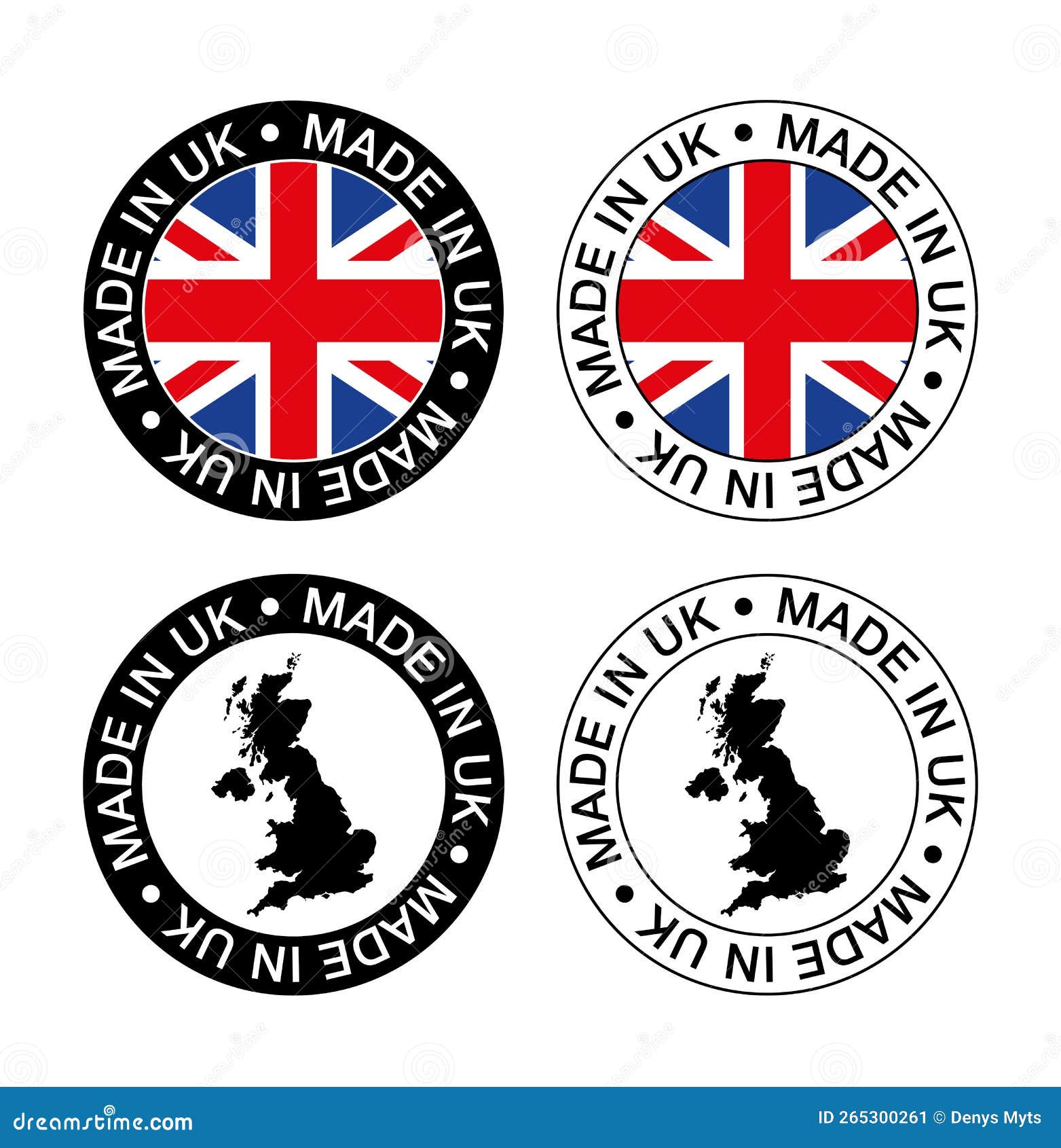Set of Made in the United Kingdom Labels, Made in the United Kingdom ...