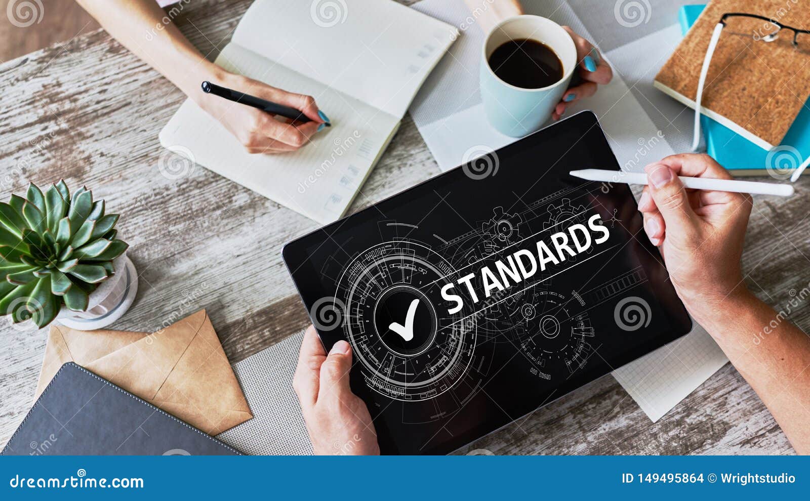 Quality Standard Control Check Box on Screen. Business and Technology ...