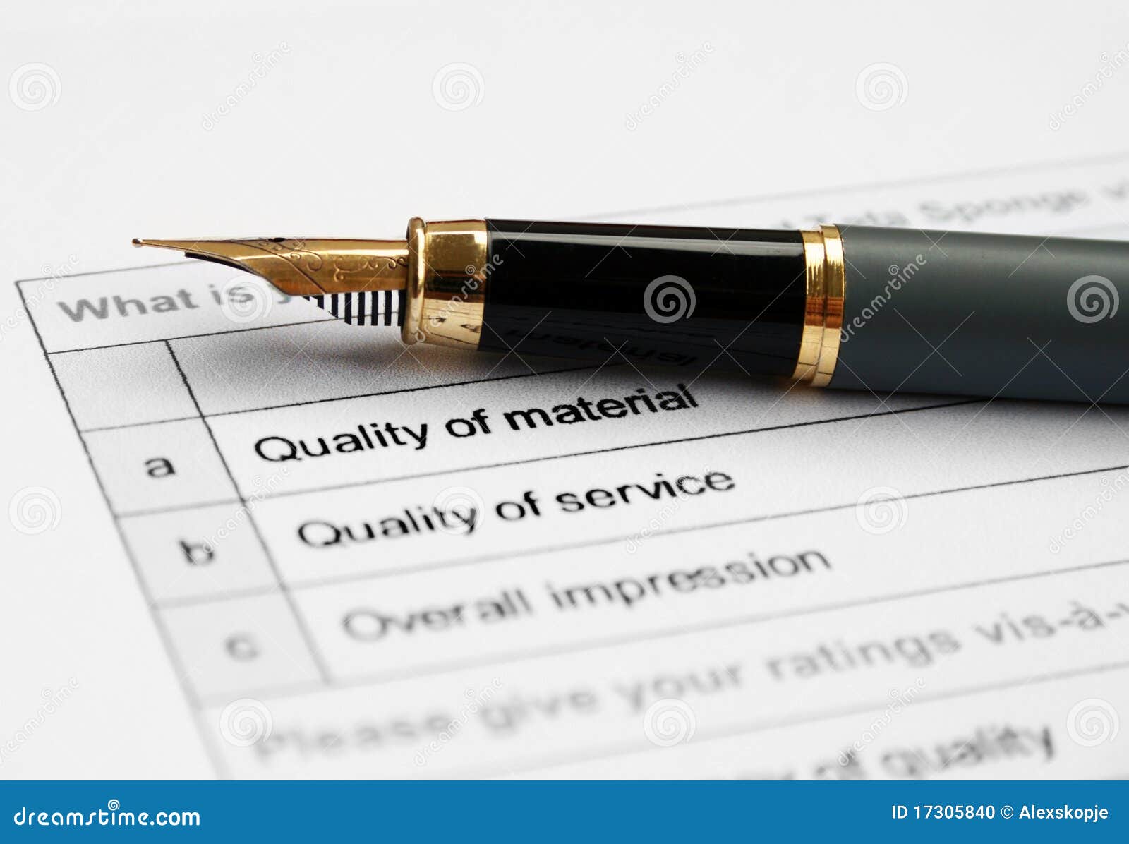Quality survey form stock photo. Image of concept, excellence - 17305840