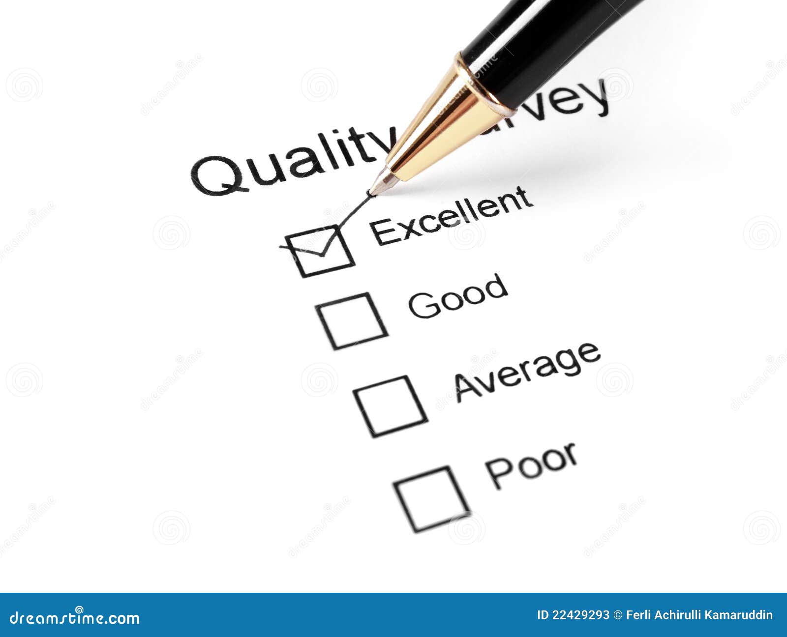 Quality Survey Questionnaire Stock Image - Image of macro, choice: 22429293