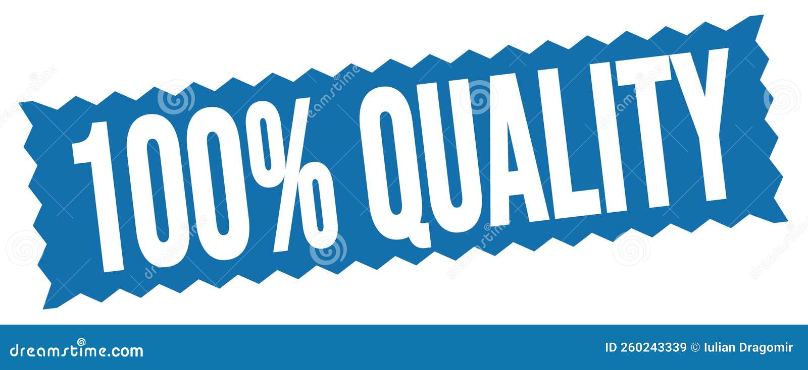 100 QUALITY Text Written on Blue Stamp Sign Stock Illustration ...