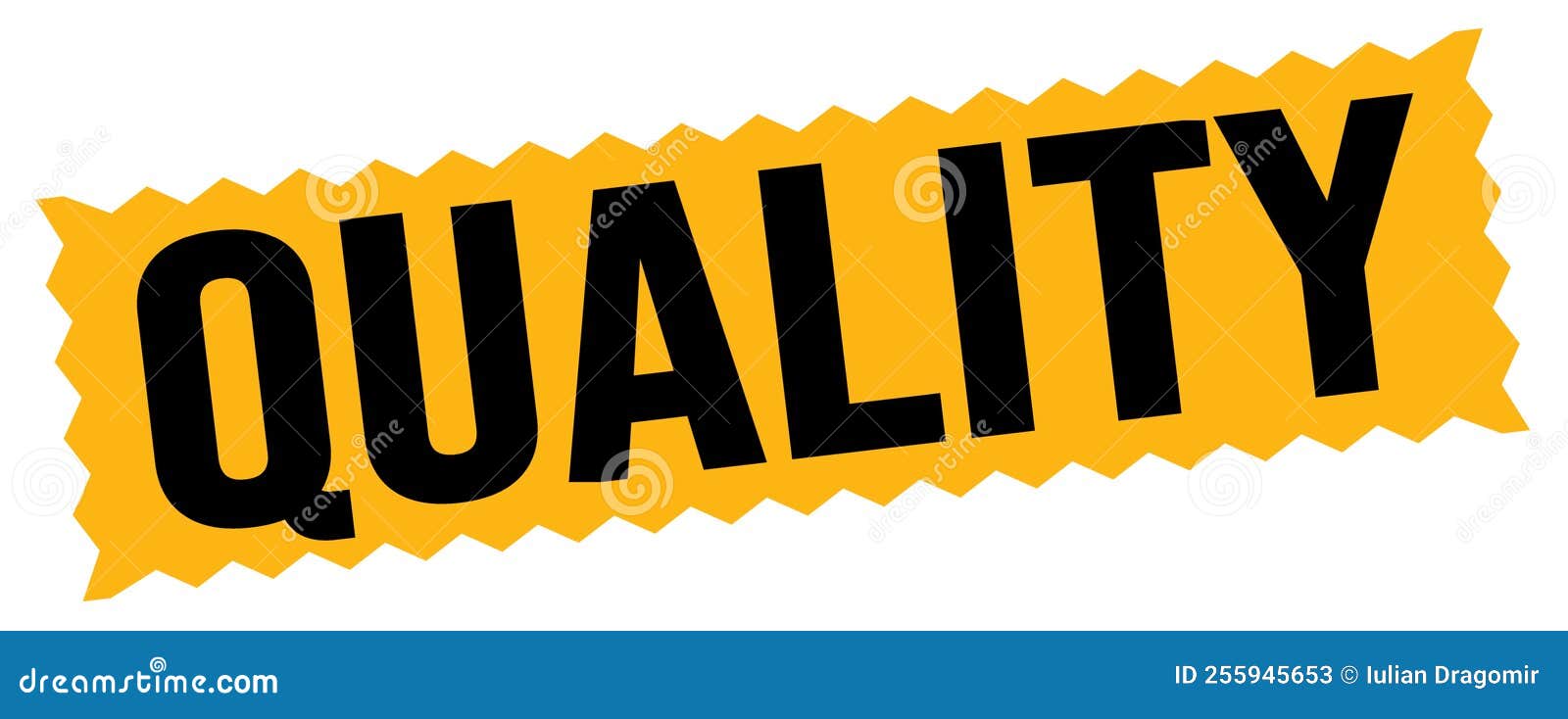 QUALITY Text Written on Orange-black Zig-zag Stamp Stock Illustration ...