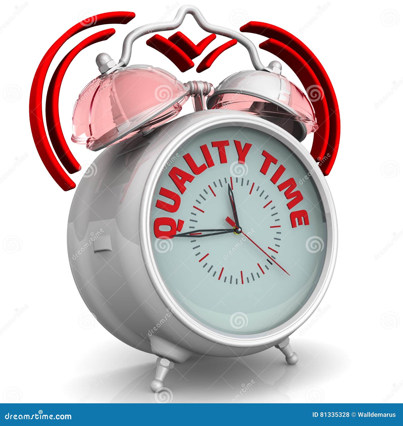 Quality Time. the Alarm Clock with an Inscription Stock Illustration ...