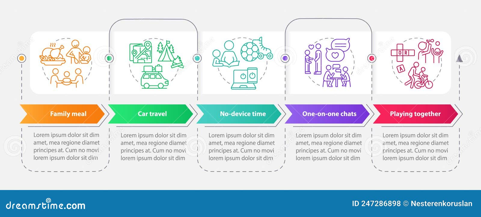 Quality Time Together Rectangle Infographic Template Stock Vector ...